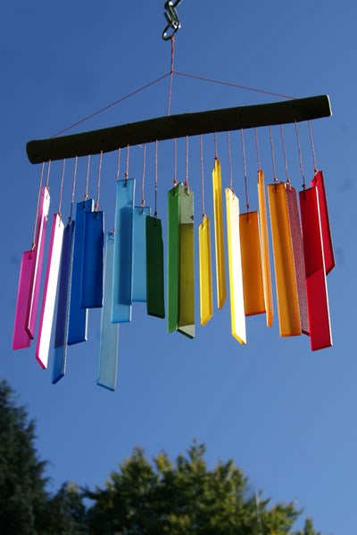 Rectangles Glass Wind Chime, Rainbow - The Wind Chime Shop Limited